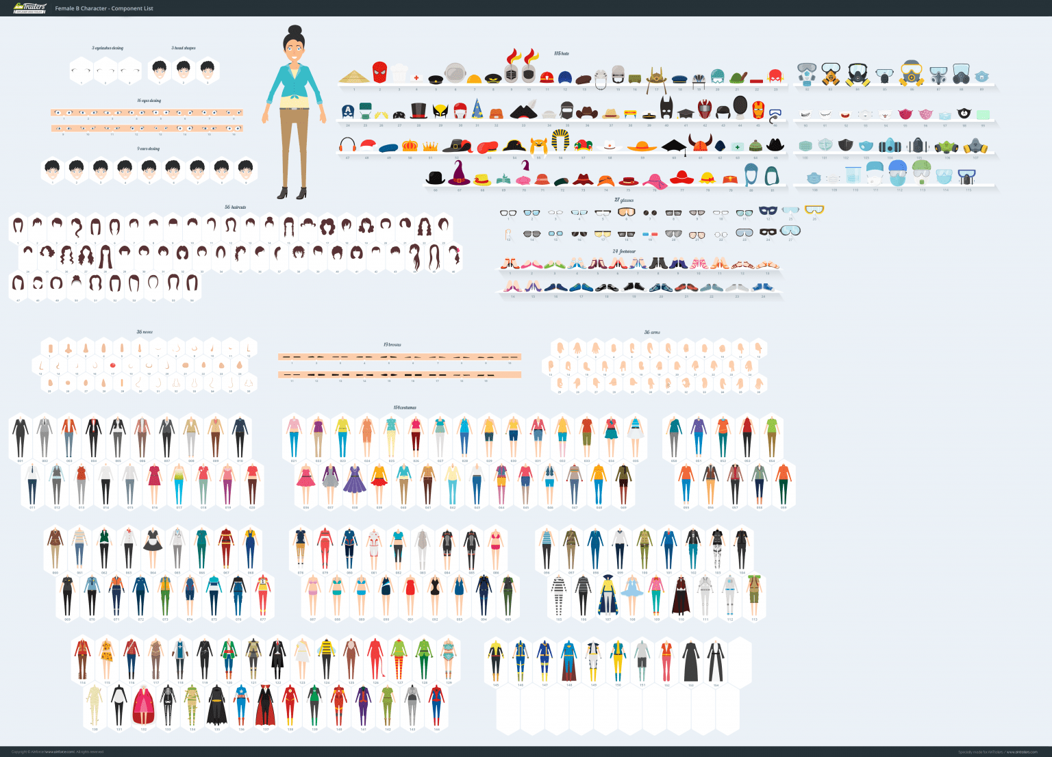 New Female Character Template for After Effects in AinTrailers v3.2 ...